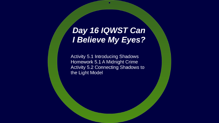 Day 16 IQWST Can I Believe My Eyes? by Dan Covey on Prezi