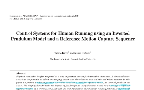 Control Systems for Human Running using an Inverted Pendulum Model and ...