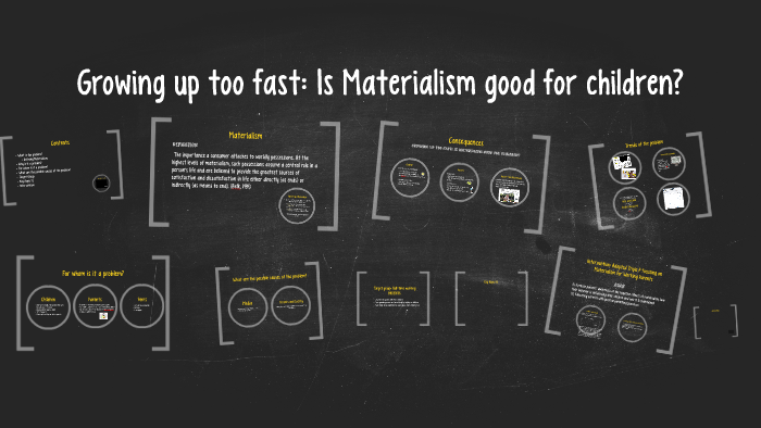 Growing up too fast: Is Materialism good for children? by Rebecca Yiu ...