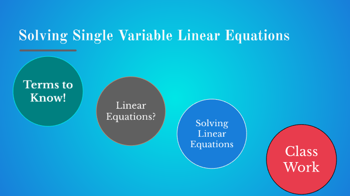 Solving Single Variable Linear Equations by William Chesney on Prezi
