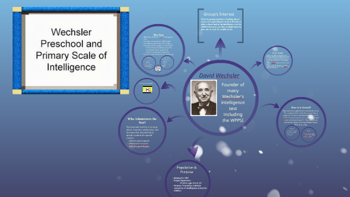 Wechsler Preschool & Primary Scale of Intelligence by Toria Carter on Prezi