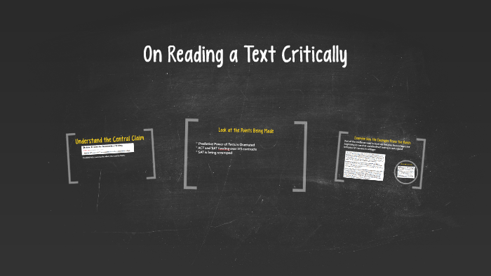 On Reading a Text Critically by Katharine James on Prezi