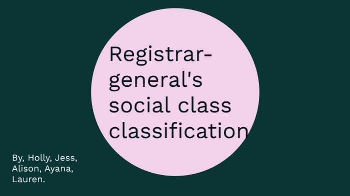 Registrar- general's social class classification by Holly Eldridge on Prezi