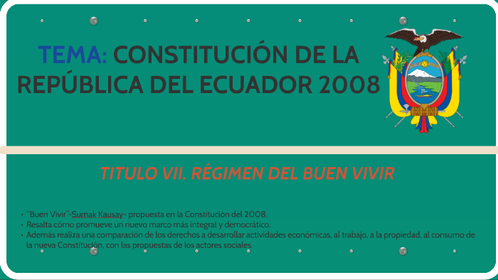 CONSTITUCIÓN DE LA REPÚBLICA DEL ECUADOR 2008 by Julio Cesar Tenesaca ...