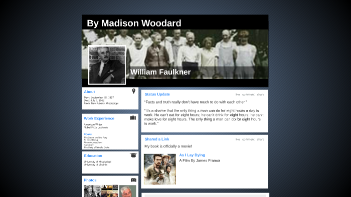 William Faulkner by Madison Woodard on Prezi