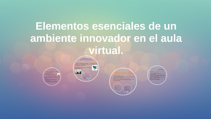 Elementos esenciales de un ambiente innovador en el aúla vir by Daniela ...