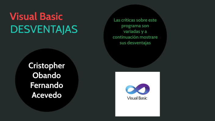 desventajas de visual basic by Cristopher Xandé Obando Cardona on Prezi
