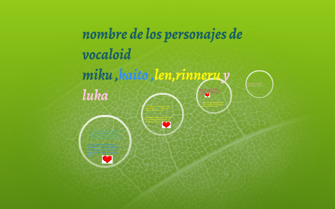 nombre de los personajes de vocaloid by luisa fernanda gomez ochoa on Prezi