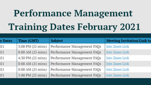 Performance Management - Training Dates February 2021 by Intern Group ...