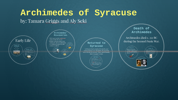 Archimedes of Syracuse Timeline by Tamara Griggs on Prezi