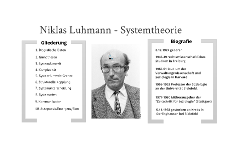 Niklas Luhmann - Systemtheorie by Ben Fischer on Prezi
