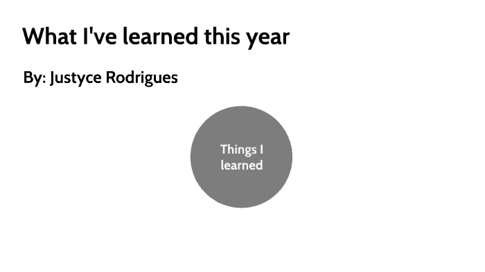 What I've learned this year by Justyce Rodrigues on Prezi