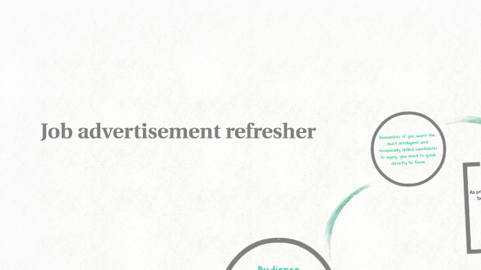 Job advertisement refresher by Marketing Caspian One on Prezi