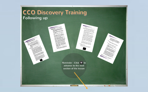 CCO Discovery Training: Follow Up Meeting by CCO Canada on Prezi