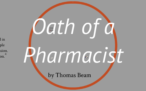 Oath of a Pharmacist by Thomas Beam