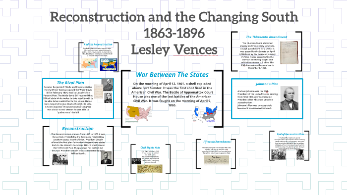 Reconstruction and the Changing South 1863-1896 by Lesley Vences on Prezi