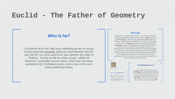 Euclid - The Father of Geometry by molly-rose hills on Prezi