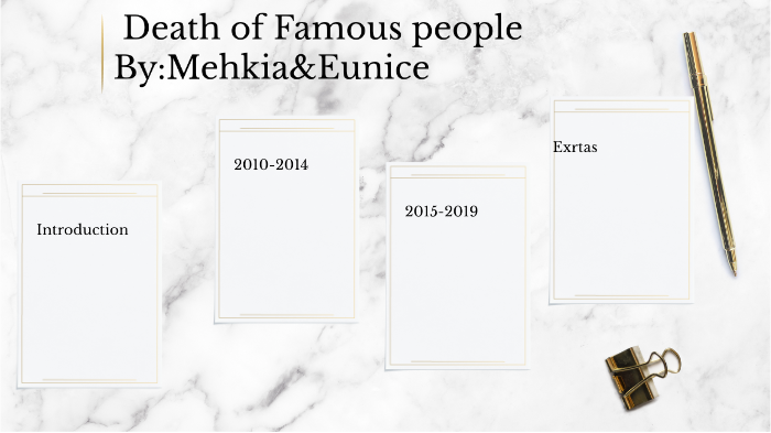 Death of famous people by Mehkia Grant on Prezi
