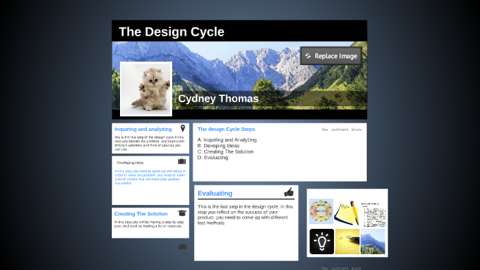 the design cycle by cydney thomas on Prezi