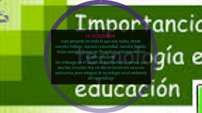 La Importancia De La Tecnologia En La Educacion. by mary lemus on Prezi