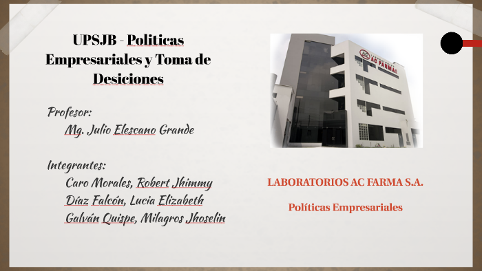 laboratorios ac farma by Maria Esther Martinez Espinoza on Prezi