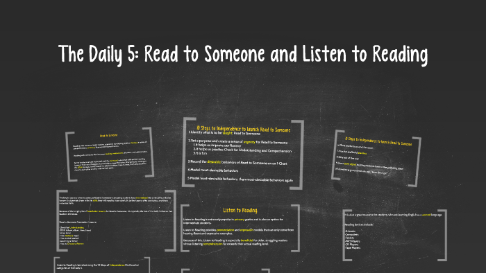 The Daily 5: Read to Someone and Listen to Reading by Alex Przewozniak ...