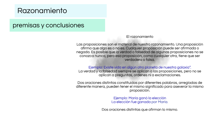 Razonamiento, premisas y conclusiones by ANA MARISELA PATZAN LUCAS on Prezi