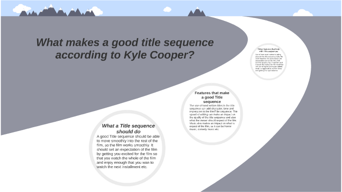 What makes a good title sequence according to Kyle Cooper by Luke Murray on Prezi