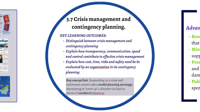 5.7 Crisis management and contingency planning -(HL ONLY) 2014 Syllabus ...