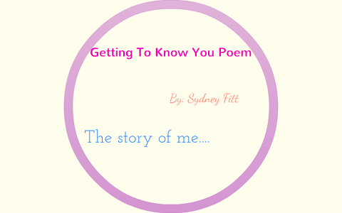 Getting To Know You Poem by Sydney Fitt on Prezi
