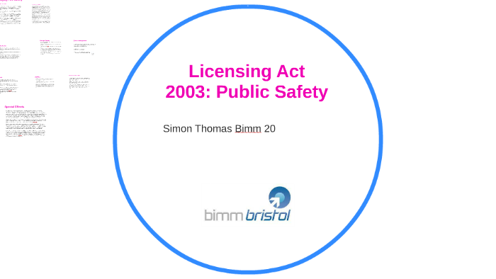 Licensing Act 2003: Public Safety by Simon Thomas on Prezi