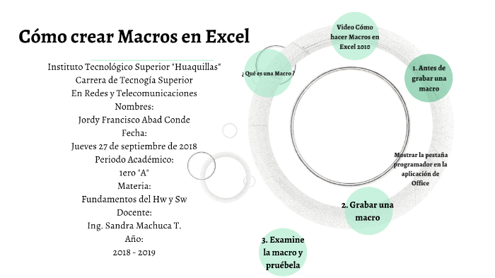 Cómo Crear Macros en Excel by Jordy Abad on Prezi