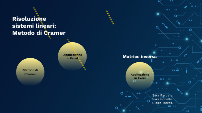 risoluzione sistemi lineari: metodo di Cramer(excel) by Sara Barbera on ...