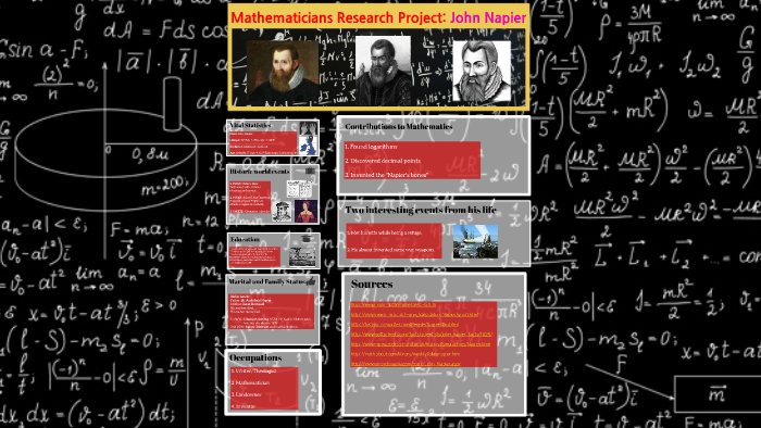Mathematicians Research Project: John Napier by cjy