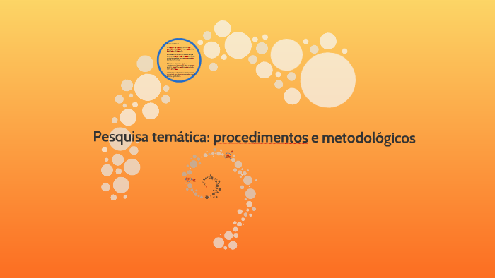 Pesquisa temática: procedimentos e metodológicos by Gervasio Chambo on ...