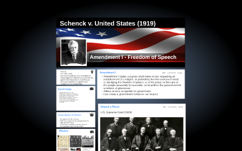 Schenck v. United States (1919) by Alex Kern on Prezi