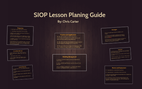 SIOP Lesson Planing Guide by Chris Carter