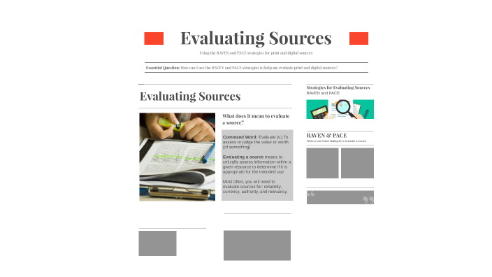 [AICE Global Perspectives] Evaluating Sources: RAVEN & PACE Strategies ...
