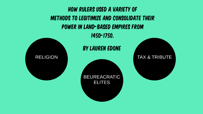 Explain how rulers used a variety of methods to legitimize and ...