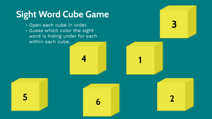 Sight Word Cube Game by Marie Helmrich on Prezi