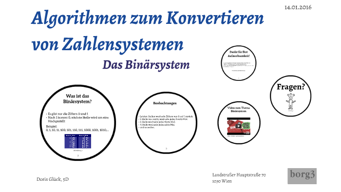 Algorithmen zum Konvertieren von Zahlensystemen by Doris Glück on Prezi