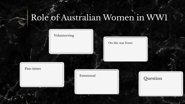 History Assessment - Role of Women in WW1 by Jess Purcell on Prezi