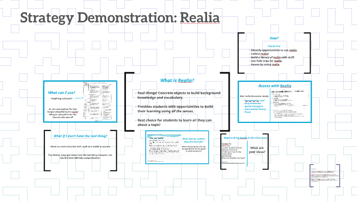 Strategy Demonstration: Realia by Katherine Larsen on Prezi