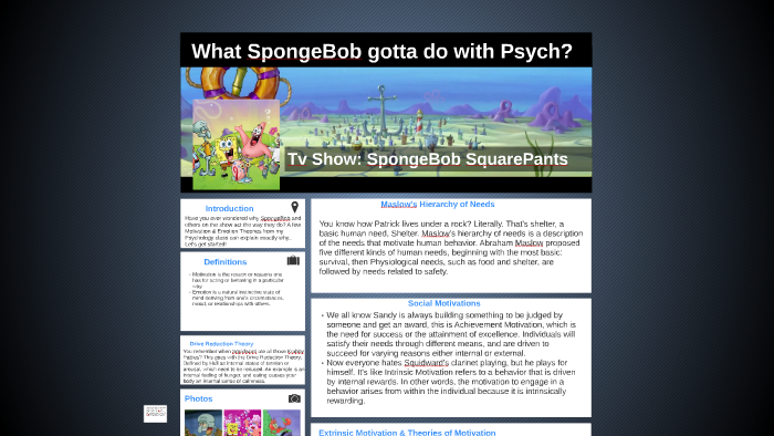 What SpongeBob gotta do with Psych? by dominique narcisse on Prezi