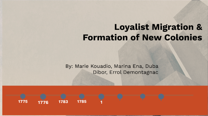Loyalist Migration and foundation of new colonies by Marie Kouadio on Prezi