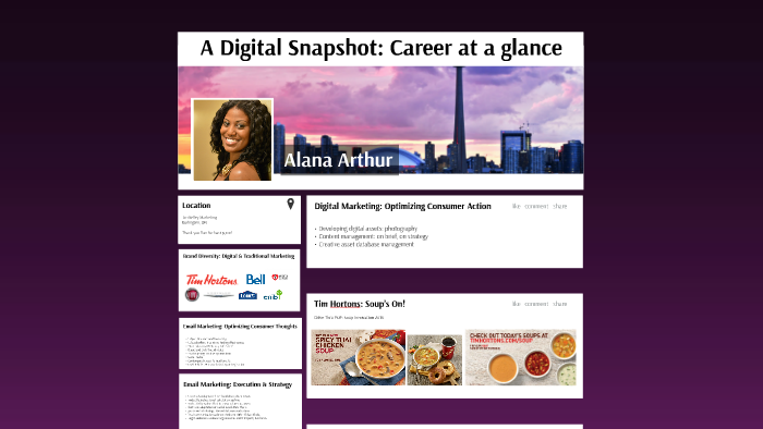 A digital snapshot: career at a glance by Alana Arthur on Prezi