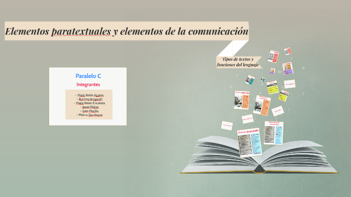 Elementos paratextuales y elementos de la comunicación by Maria Belen ...