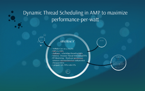 Dynamic Thread Scheduling in AMP to maximize performance-per by Vikash ...