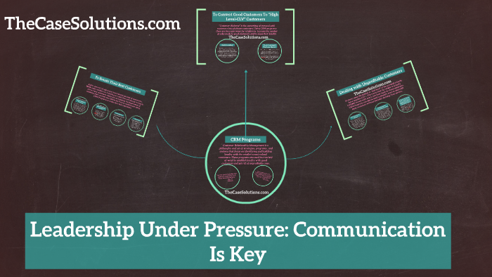Leadership Under Pressure: Communication Is Key by TheCaseSolutions ...