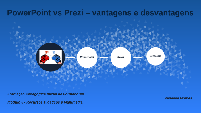 PowerPoint vs Prezi – vantagens e desvantagens by Vanessa Gomes on Prezi